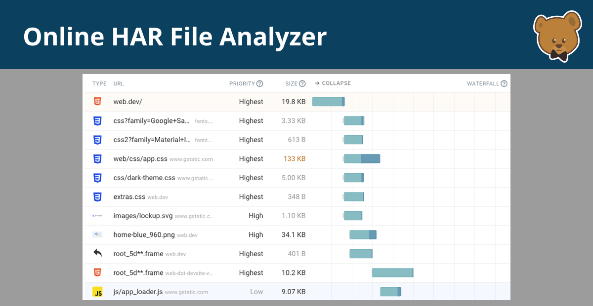 Online HAR File Analyzer - Visualize Network Requests
