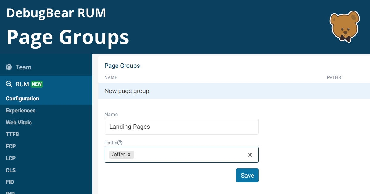 How To Create Page Groups | DebugBear