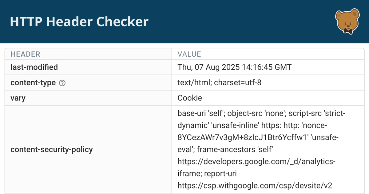 HTTP Header Checker: Analyze Server Response Headers