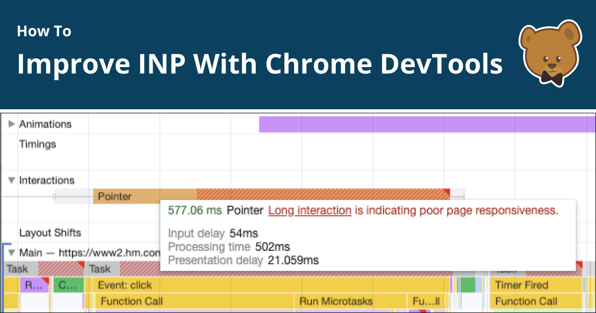 How To Improve INP With Chrome DevTools | DebugBear