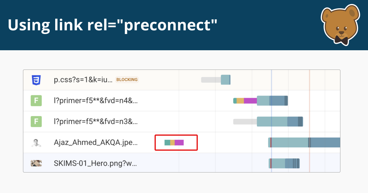 Preconnect to required origins: link rel="preconnect" | DebugBear