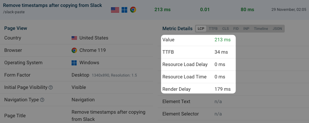 Measure LCP Sub-Parts To Improve Largest Contentful Paint | DebugBear