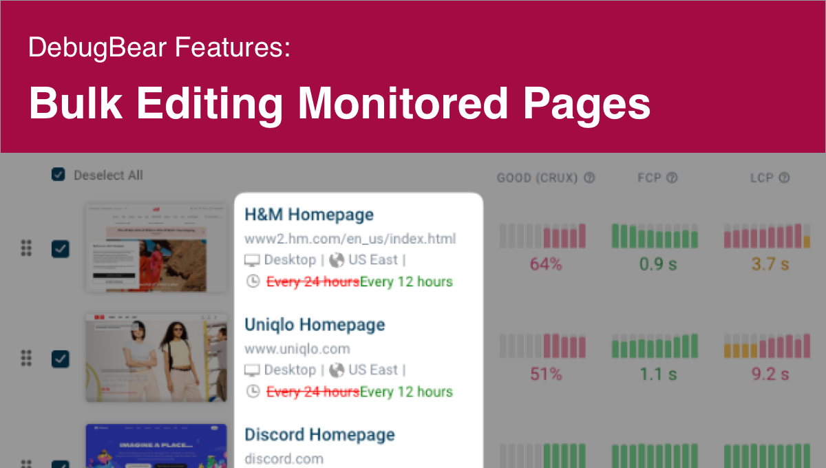 Bulk Edit | DebugBear